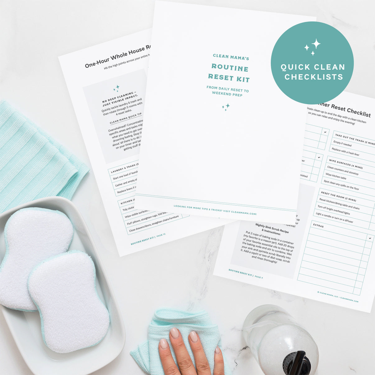 Quick Clean Checklists: Routine Reset Kit – Clean Mama