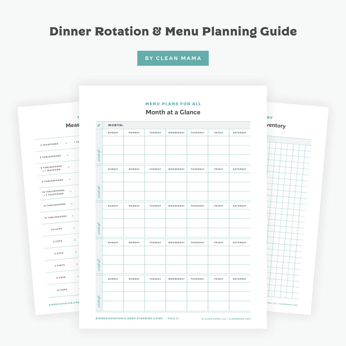Dinner Rotation & Menu Planning Guide – Clean Mama