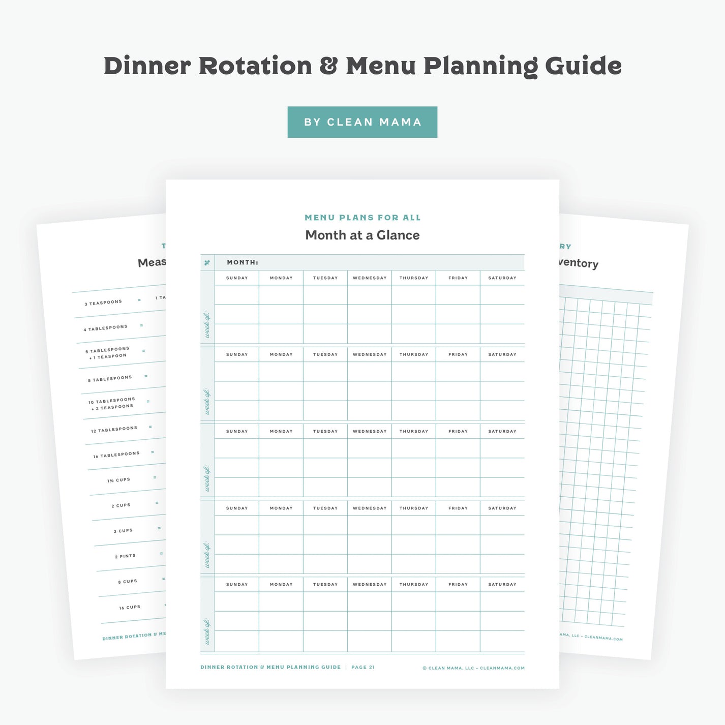 Dinner Rotation & Menu Planning Guide – Clean Mama