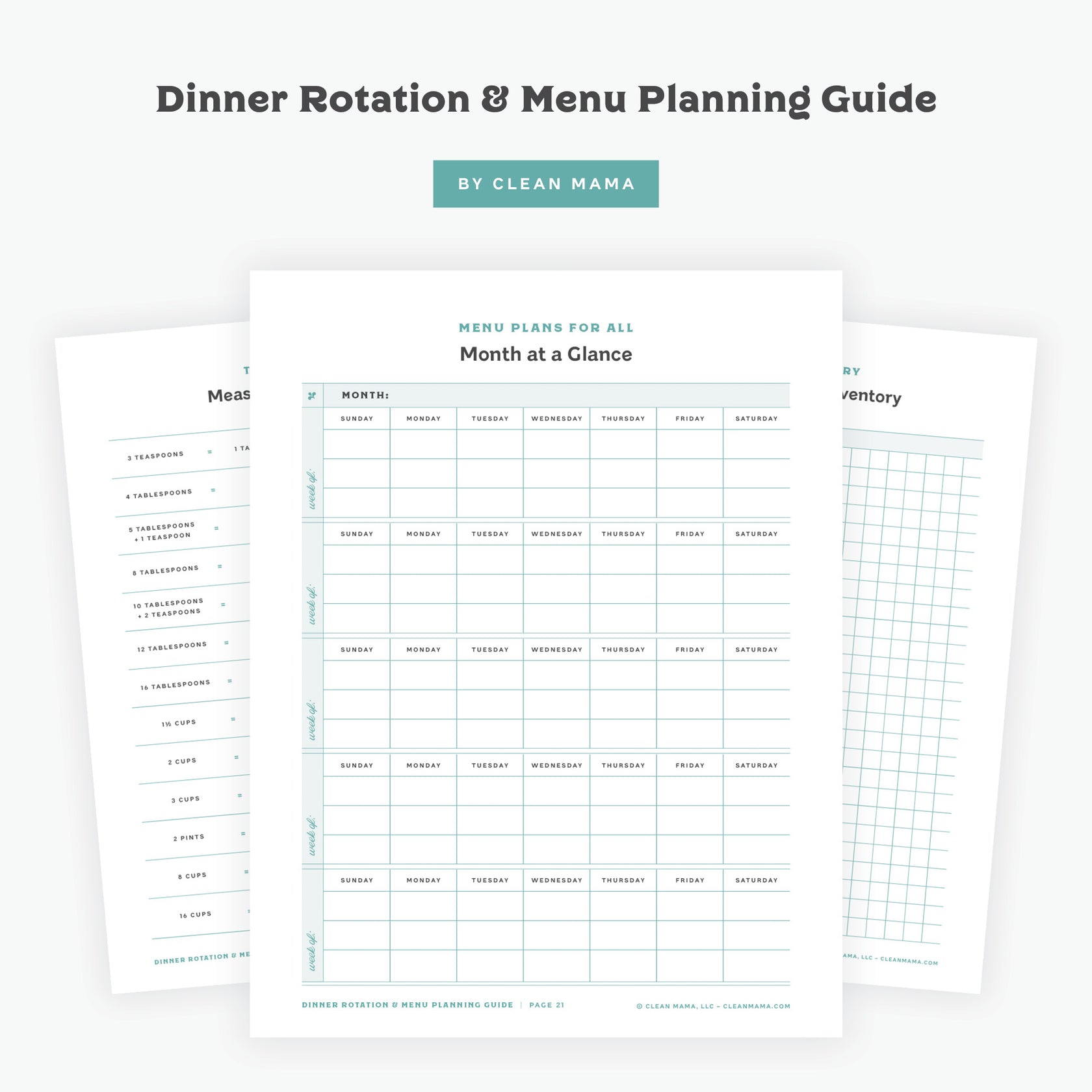 Dinner Rotation & Menu Planning Guide – Clean Mama