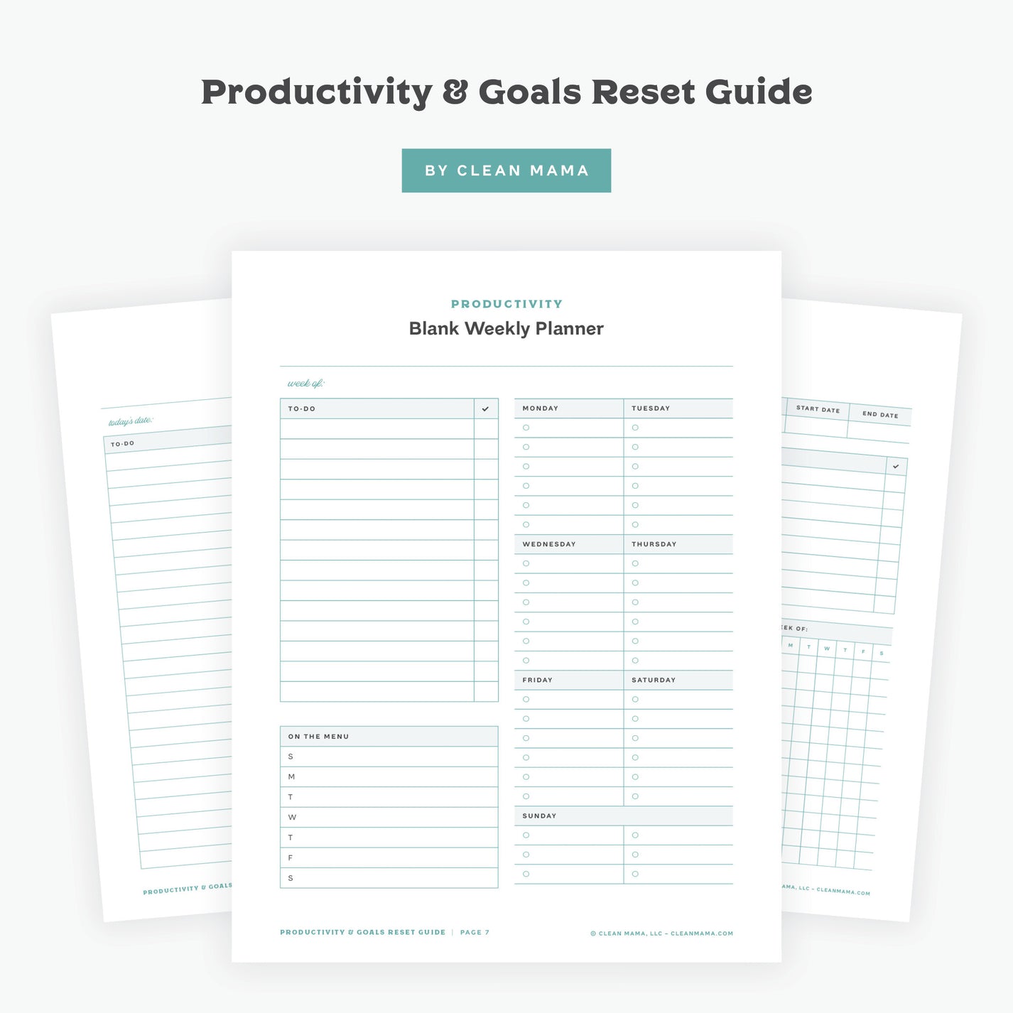 Productivity & Goals Reset Guide – Clean Mama