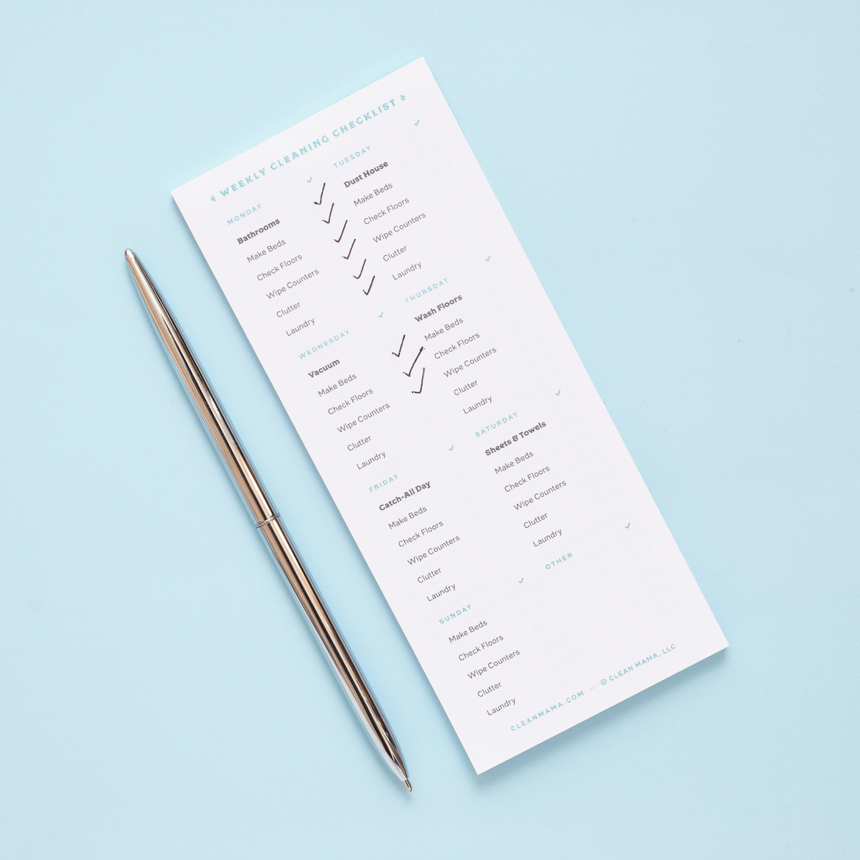 Weekly Cleaning Routine Sticky Notes – Clean Mama