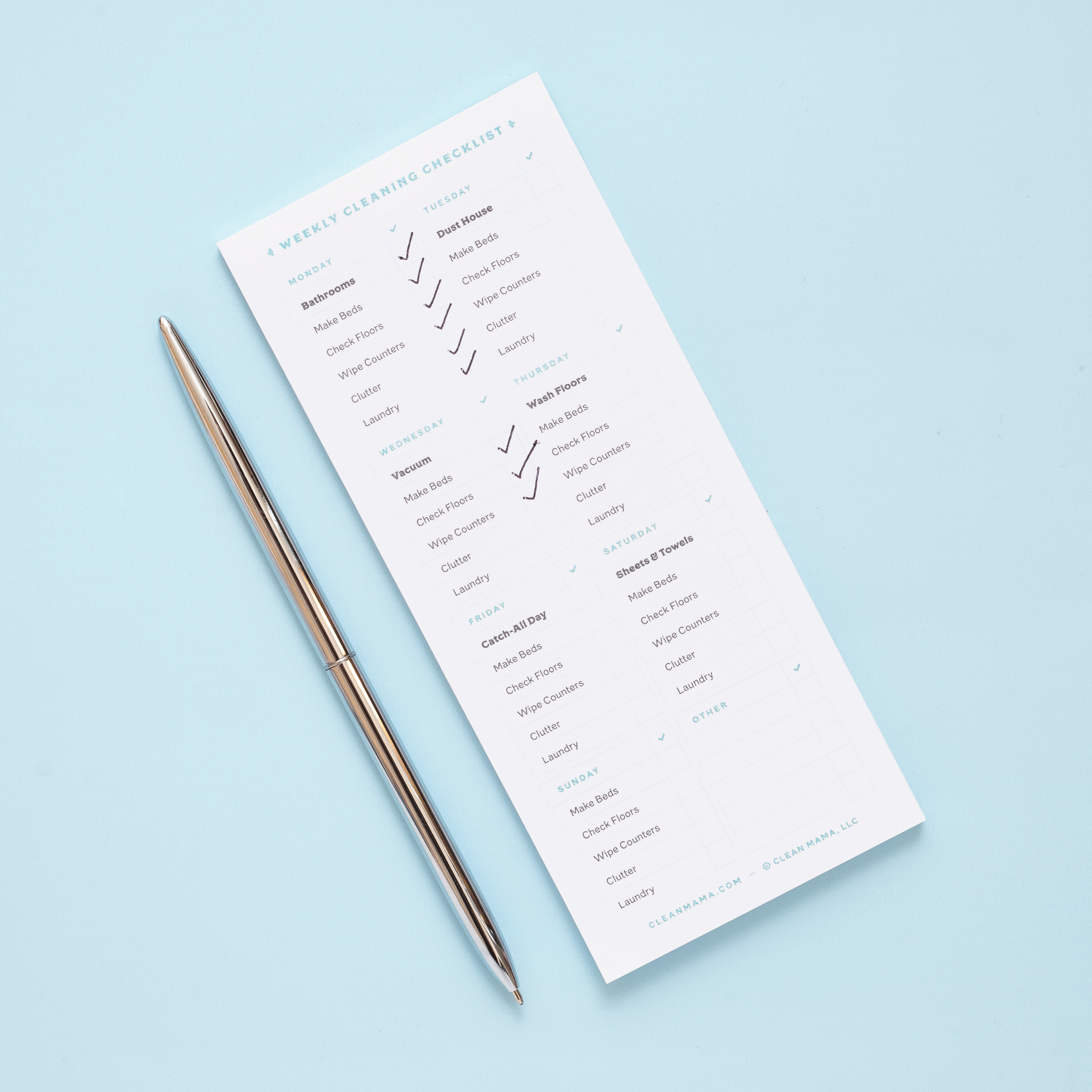 Weekly Cleaning Routine Sticky Notes – Clean Mama